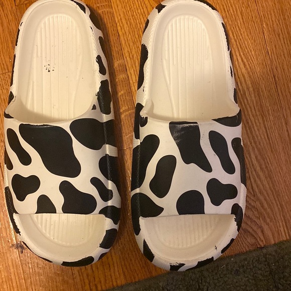 Shoes | Boonble Cow Print Slides | Poshmark
